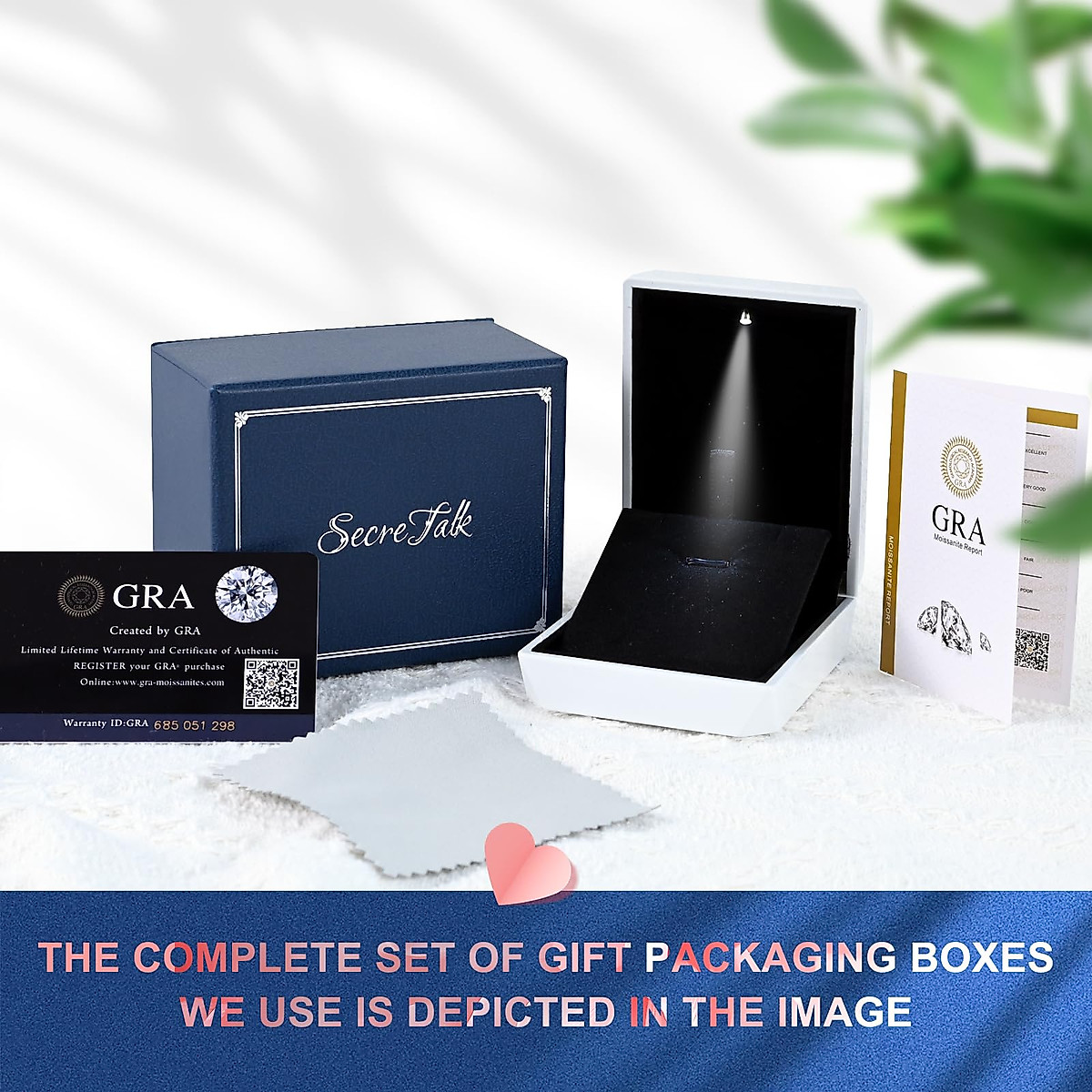 SecreTalk 1-5CT Moissanite Pendant Necklace for Women, Wedding Gift 18K White Gold Plated Silver Diamond Necklace for Wife Mother Her (5CT)