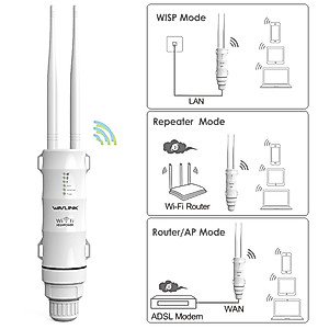 Dual Band 2.4+5GHz 600Mbps Outdoor WiFi Range Extender, WAVLINK-WN570HA1 3 in 1 Wireless PoE Access Point AP (CPE)/ Exterior Router/Repeater Internet Amplifier Network Signal Booster in 2 Antennas