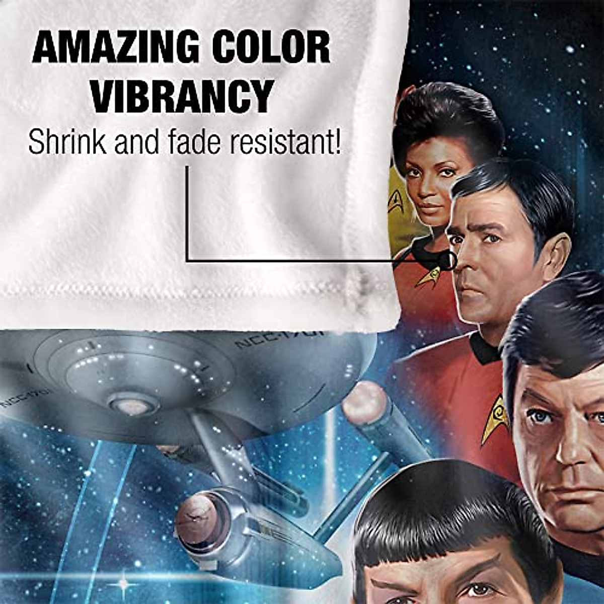 Star Trek Among The Stars Officially Licensed Silky Touch Super Soft Throw Blanket 50" x 60"