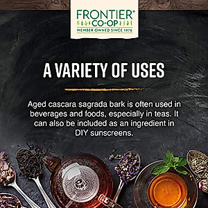 Frontier Co-op Cut & Sifted Wildcrafted Cascara Sagrada Bark 1lb - Aged Buckthorn Bark, Bulk Wholesale Bag