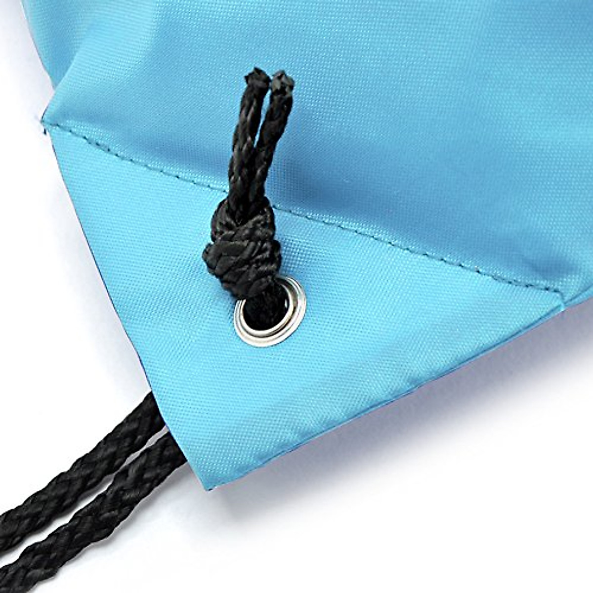 BINGONE Folding Sport Backpack Nylon Drawstring Bag Home Travel Light Blue(2PCS)