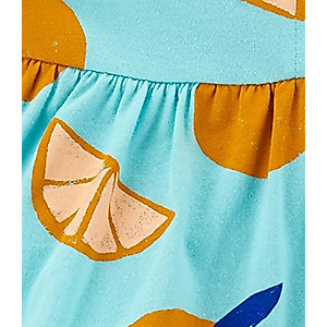 Carter's Baby Girls' Casual Dress with Matching Diaper Cover (6 Months, Fruit/Blue)
