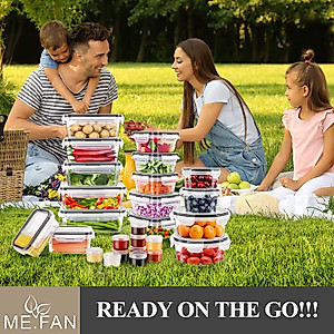 52 PCS Food Storage Containers with Lids By ME.FAN, Airtight Plastic Food Containers for Pantry & Kitchen Storage Organization(26 Containers + 26 Lids) Lunch Containers, Meal Prep containers with Labels & Marker