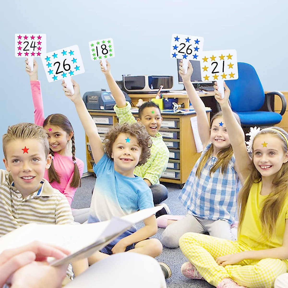 Yidelly 1200 Pack Foil Metallic Star Stickers, 10 Sparkling Colors Self-Adhesive Sticker for Kids Reward, 0.6" Diameter