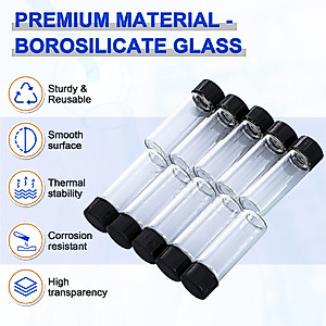 creahub 100 Pack 4ml Glass Vials with Screw Caps, Clear Liquid Sample Vial Bottles, Lab/Travel Storage Vials for Essential Oil, Perfume, Meds, Reagent, Anointing Oil