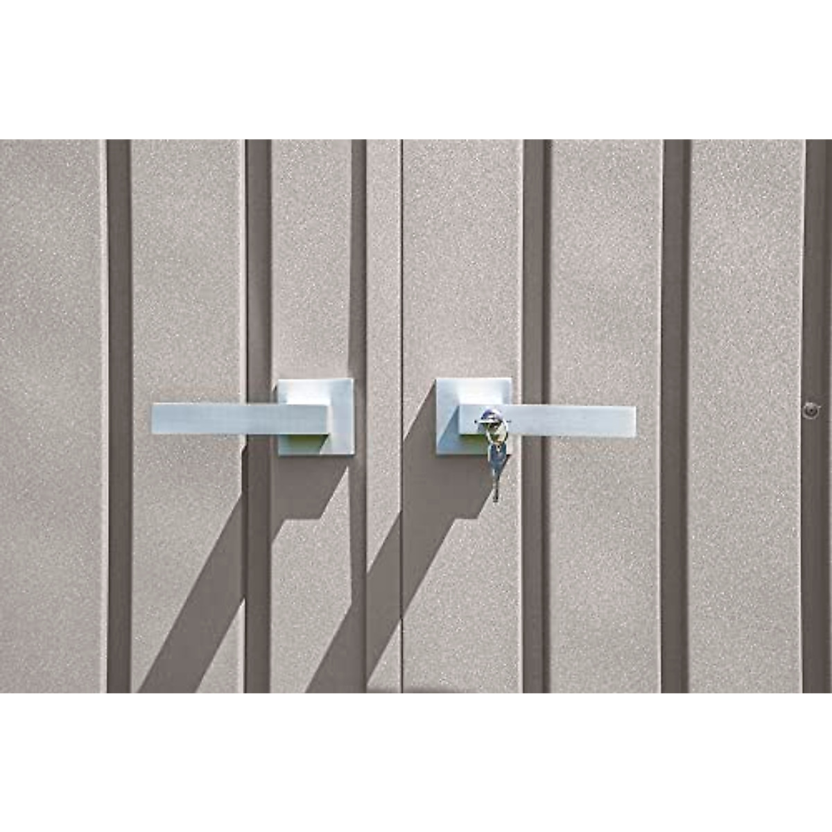 Arrow Shed Elite 14' x 16' Outdoor Lockable Gable Roof Steel Storage Shed Building, Cool Grey