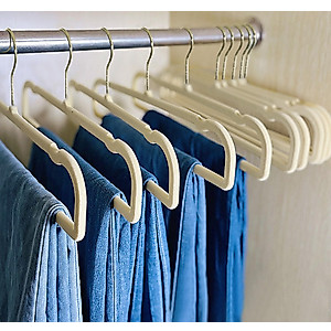 Gold Velvet Hangers 20 Pack,Velvet Pants Hangers with Gold Hook,Non-Slip Gold Velvet Hangers,Space Saving Slim Hangers 13.77inch