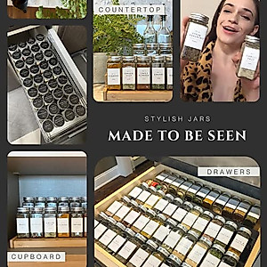 Spice Jars With Label Spice Organizer And Storage, Spices And Seasonings Sets Seasoning Organizer Kitchen Organization And Storage Seasoning Jars Spice Bottles Spice Containers For Cabinet Organizing