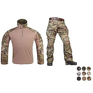 Emerson Airsoft Military bdu Tactical Suit Combat Gen3 Uniform Shirt Pants (Wolf Gray, X-Large)