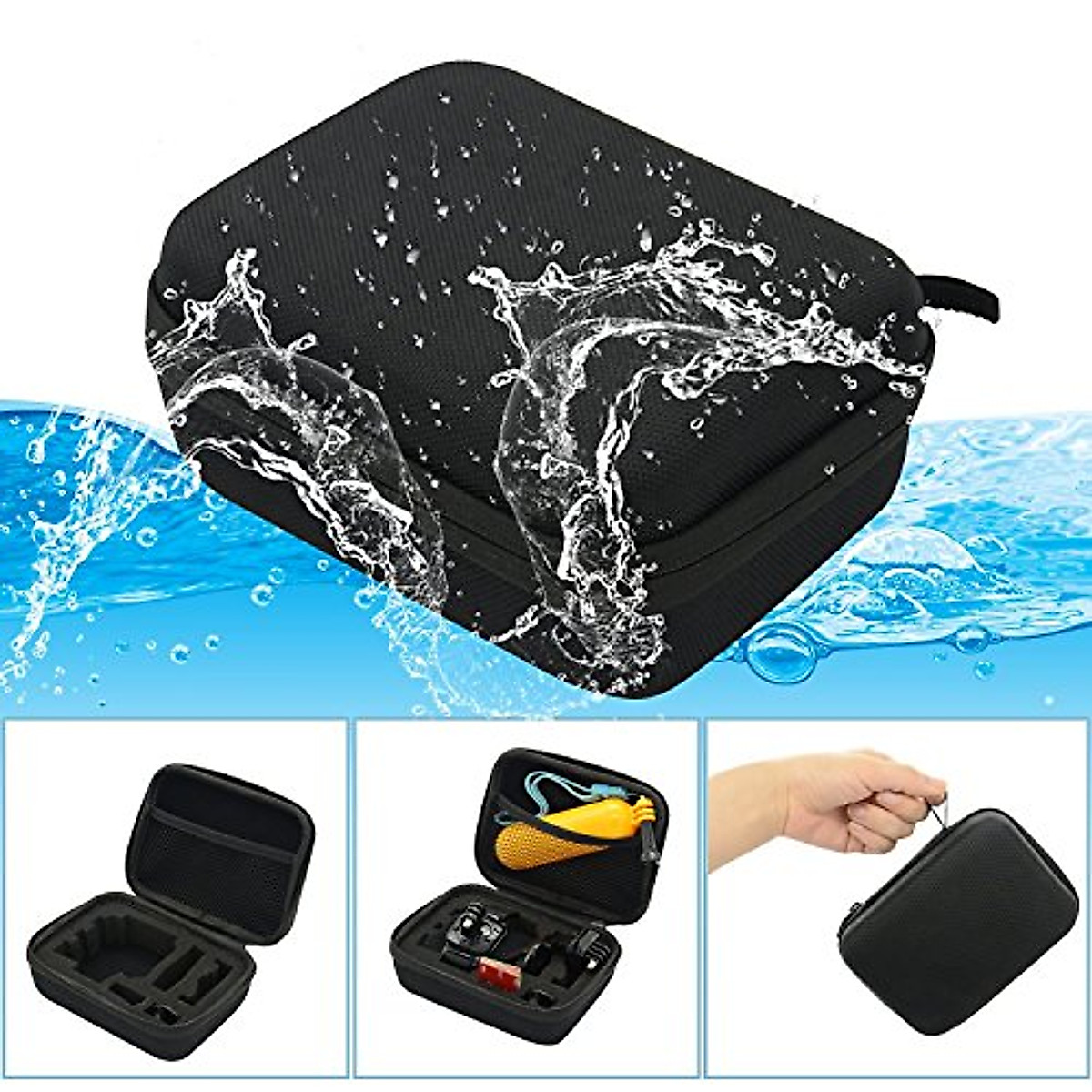 TEKCAM Carrying Case Protective Bag with Water Resistant EVA Compatible with Gopro Hero 11 9 8 7 6 5/AKASO EK7000/Brave 4 5 6 7/V50 Elite/Dragon Touch/APEMAN/Vemont/APEXCAM Action Camera Storage Box