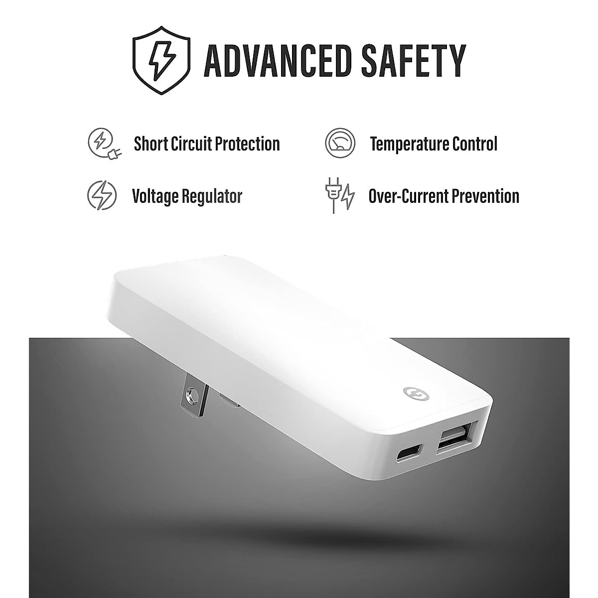 Type C Flat Wall Charger, Galvanox Ultra Slim (Multi-Port Power Adapter) for iPhone 11/12/13 iPhone 14 Pro/Max and Samsung Galaxy Models, 20W Fast Charging Outlet Plug - 3 Pack (Dual USB-C USB-A)