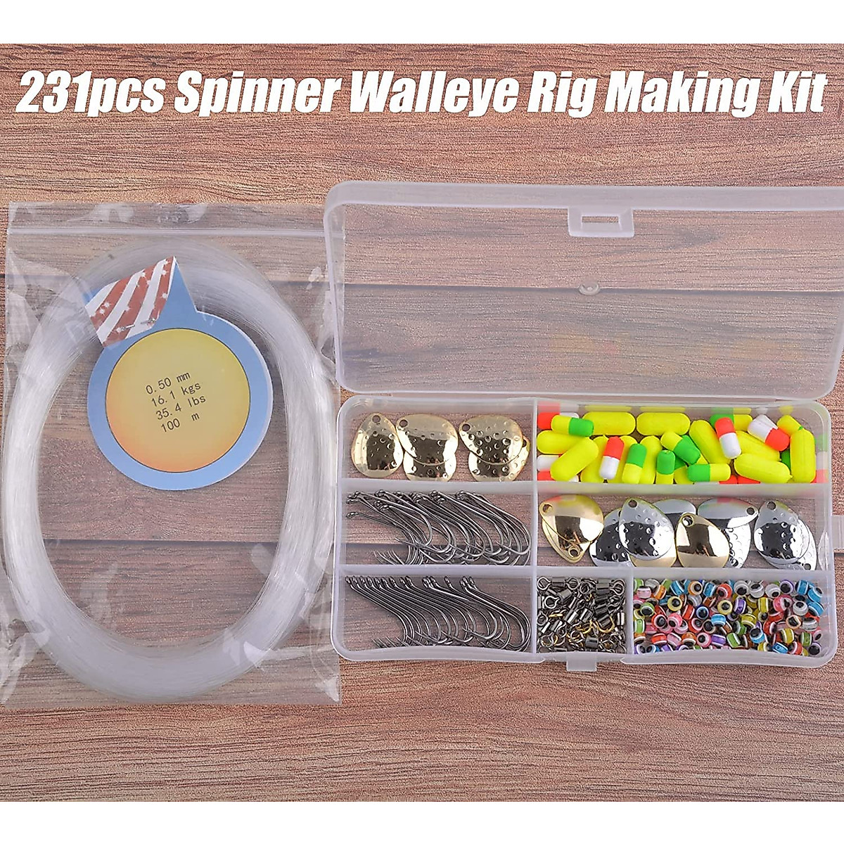 Walleye Rigs Fishing Lure Making Kit Walleye Spinner Rigs Kokanee Rigs Trolling Rigs, Lure Making Supplies Parts Crawler Harness Live Bait Rigs Colorado Blades Pompano Floats Clevis Beads