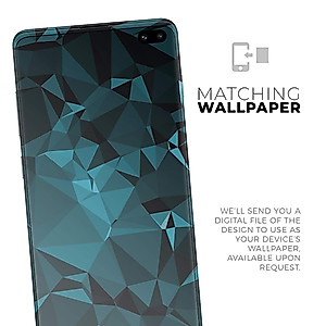DesignSkinz Turquoise and Black Geometric Triangles Protective Vinyl Decal Wrap Skin Cover Compatible with The Samsung Galaxy S20 (Screen Trim & Back Glass Skin)