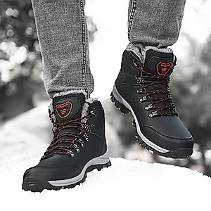 Tsuukuie Men's Hiking Boots Snow Sports Boots High Top Outdoor Waterproof Work Boots