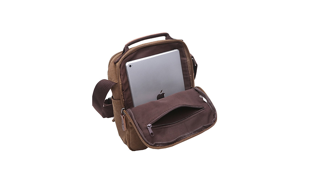 mygreen Vintage Canvas + Leather Messenger Bag