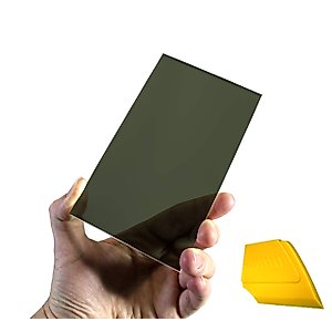 ORACAL 8300 Dark Smoke Transparent Color Tinting 12 Inch x 24 Inch Vinyl Roll Including Hard Yellow Detailer Squeegee (1 Roll Pack)