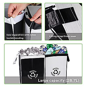 BeBesta Recycle Waste Bin Bags for Kitchen Home Trash Sorting Bins Organizer Waterproof Baskets Compartment Container