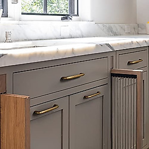 Yanxia 6 Pack 5" Center to Center Antique Brass Cabinet Handles - Classic Reflections Kitchen Hardware