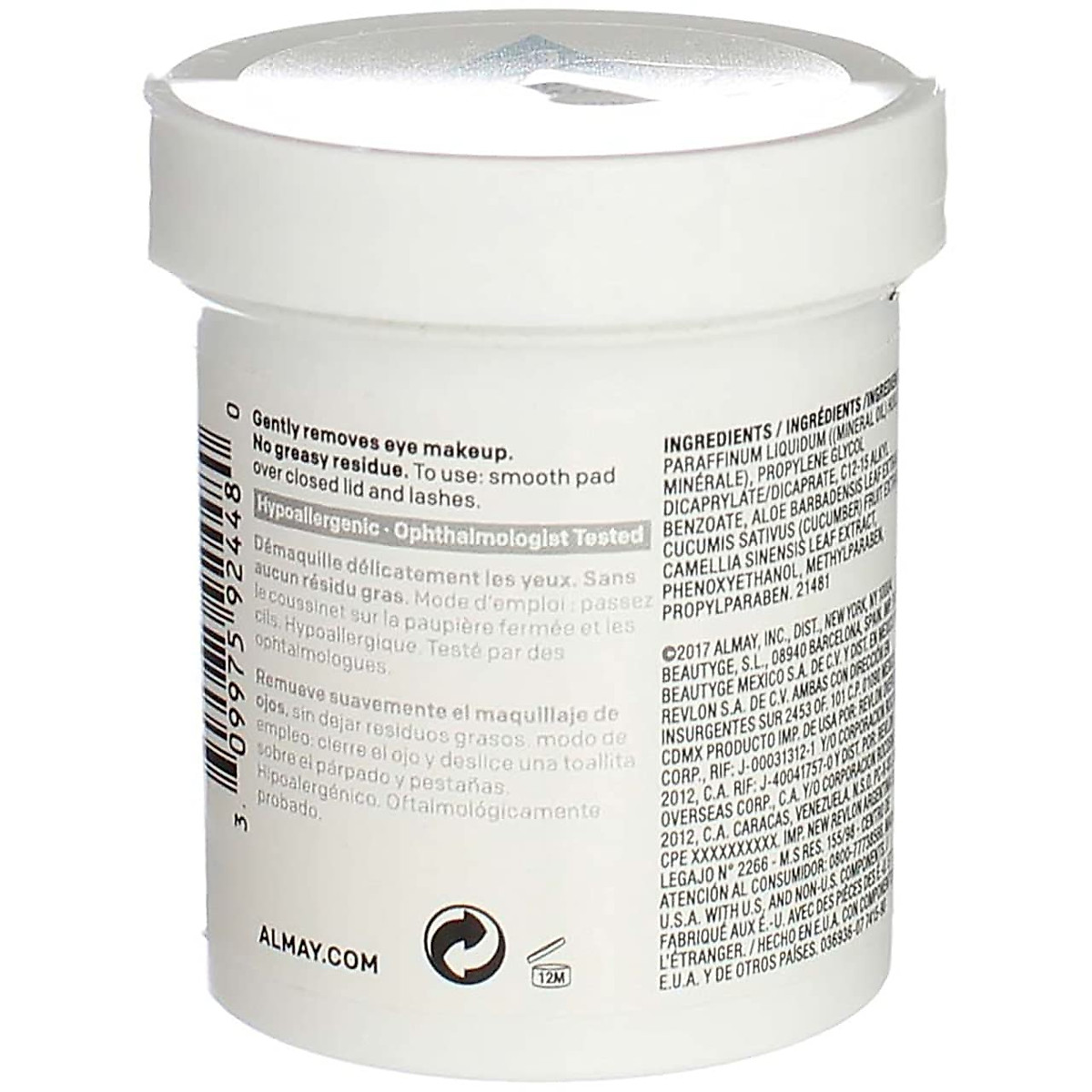 Almay Longwear and Waterproof Eye Makeup Remover Pads, 80 Count (Pack of 4)