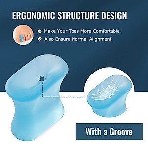 Welnove Upgraded Gel Toe Separators – 12-Pack Bunion Pads – Toe Spacers for Straightening Overlapping Toes, Bunions, Calluses – Soft Silicone Bunion Corrector for Men and Women