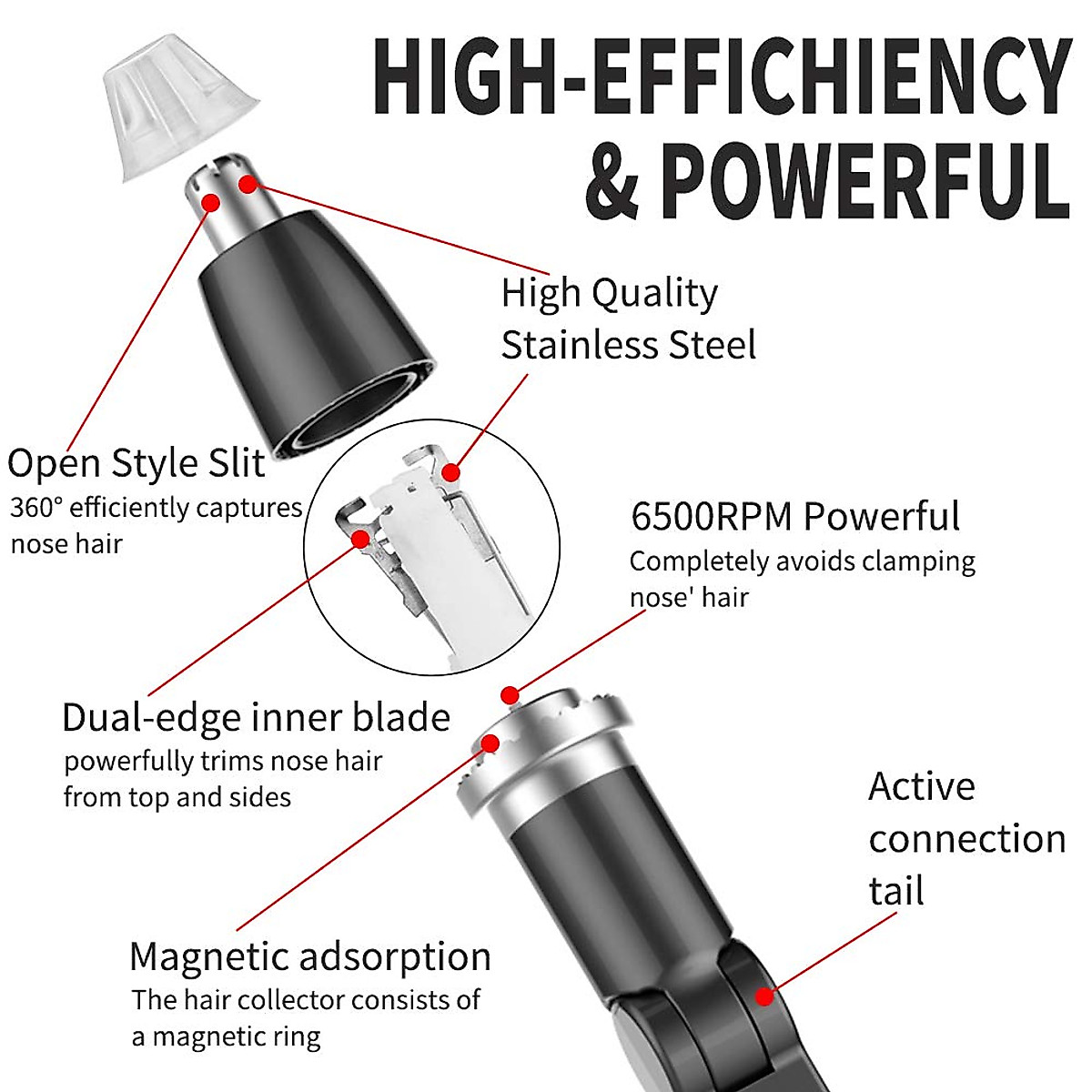 Mini Ear and Nose Hair Trimmer Compatible with Phone Interface for Men and Women OuYezy Professional Painless Portable Nose Hair Removal Trimmer Mobile Phone Powered (typ-c)