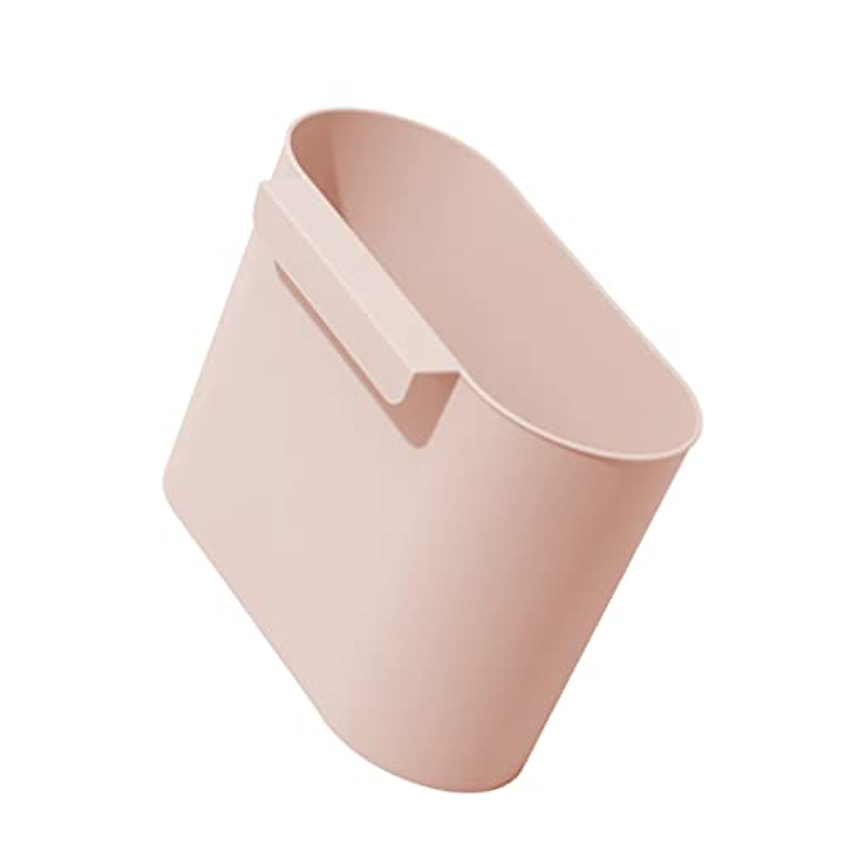 YARDWE Hanging Trash Can Waste Bin: Under Cabinet Compost Bin Pink Mini Small Car Garbage Can Wall Mounted Rubbish Container for Home Kitchen Office