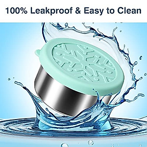 Homotte Stainless Steel Containers with Lids - Stackable Toddler Snack Containers, 18/8 Stainless Steel Lunch Box for Kids Adults, Leakproof Metal Food Storage Containers (3oz, 7oz, 13oz, 22oz)