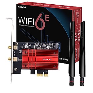 WiFi 6E AX210 PCI-E WiFi Network Card BT5.3 160MHz Tri-Band Expands WiFi into 6GHz/5GHz/2.4GHz 5400Mbps Gigabit AX210ngw Desktop PC PCIe Wireless Adapter WiFi 6E 802.11ac ax MU-MIMO for Windows 11/10