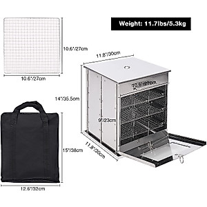 REDCAMP 14"H Foldable Camping Oven with 3 Tier Grill, Stainless Steel Portable Camping Stove for Baking Cinnamon Rolls, Breads and Muffins with Wood Burning Fire,Propane Stoves,Campers,Baking BBQ