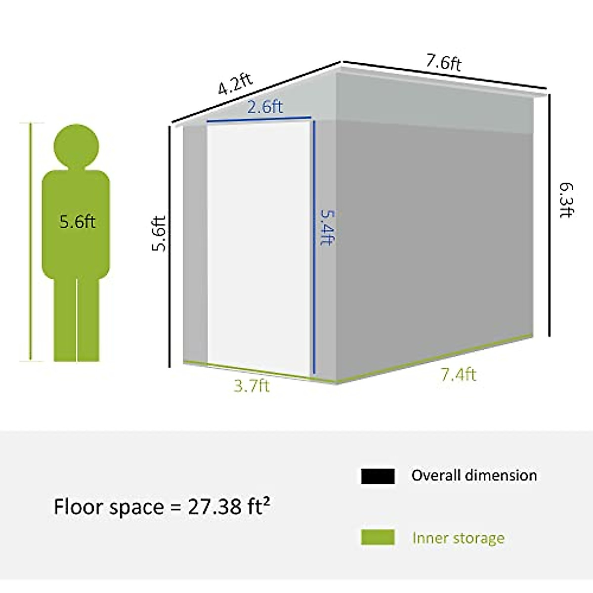 Outsunny 4' x 8' Steel Garden Storage Shed Lean to Shed Outdoor Metal Tool House with Lockable Door and 2 Air Vents for Backyard, Patio, Lawn
