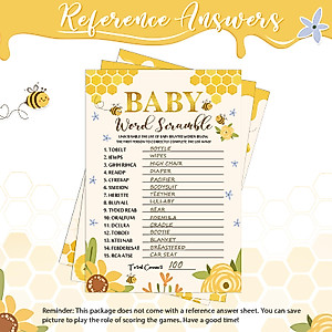 Roowest 145 Pcs Bee Baby Shower Games Gender Neutral Set Includes 125 Pcs 5 Kinds Party Games 20 Pcs Pencils for Honeycomb Bee Baby Shower Party Decorations Favors Gender Reveal Party Supplies