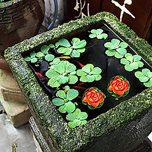 HOMSFOU Lotus Flower Artificial Floating s 6pcs Water Lily Pond Plants Decorations Realistic Water Lily Pads for Home Garden Pool Patio Aquarium Ornament Pool Lilly Pad