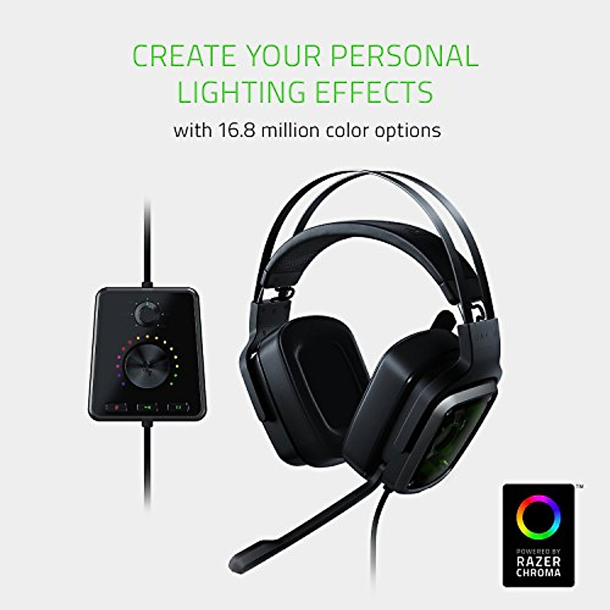 Razer Tiamat 7.1 v2 Gaming Headset: Dual Subwoofers - Audio Control Unit - Rotatable Boom Mic - Works with PC - Classic Black