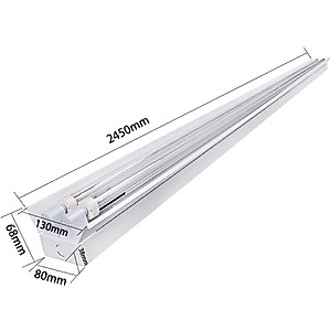 BRILLIHOOD 8FT LED Garage Shop Light, 80W (190W Equiv.), 8000LM LED Ceiling Light Fixtures, 6000K (Cool White), T8/T12 Fluorescent Light Fixture for Warehouse, Supermarket, Workshop Office, 2-Pack