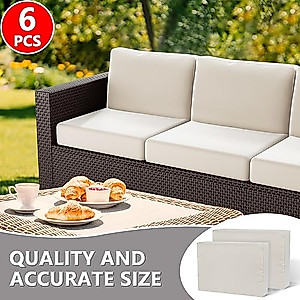 SUSIE'S GARDEN 6p Outdoor Cushion Slipcovers Outdoor Patio Cushions Covers Replacement Waterproof with Zipper for 3-Seat Outdoor Rattan Sofa Patio Furniture Cushion Covers Grey, Covers Only
