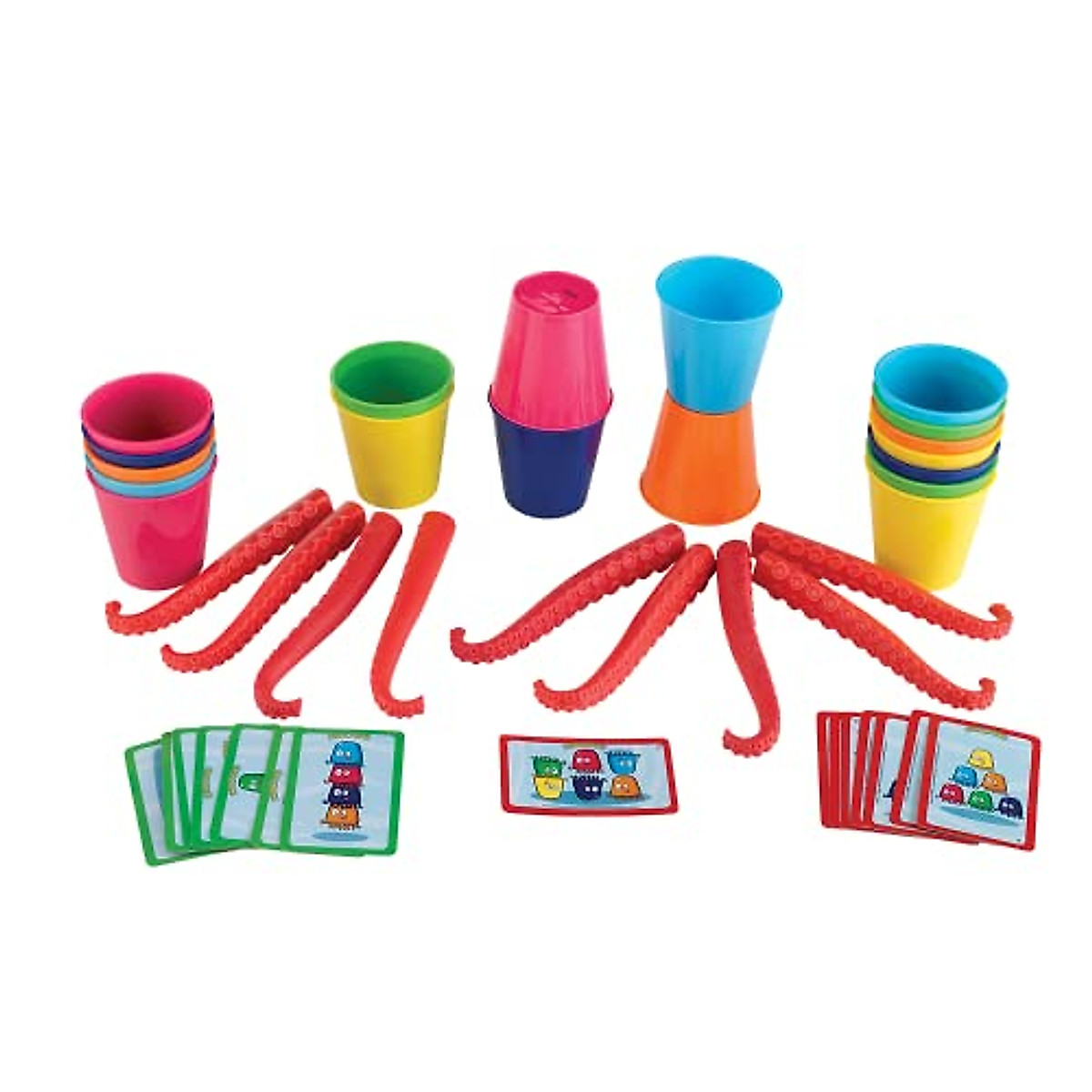Stacktopus Kids' Game -- Use Silly Sea Fingers to Stack Cups -- Ages 5+