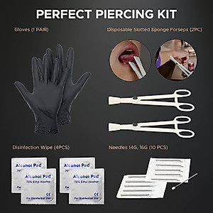 BodyJ4You 156PC Body Piercing Kit | Belly Ring Nose Septum Tragus Ear Cartilage Industrial | Horseshoe Ring Hoop Barbell Stud Spike | 14G 16G Silvertone | RANDOM Mix Jewelry