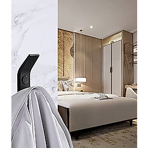 Leacas Bag Hooks, Hat Hooks, Towel Hooks for Bathroom Wall Mounted Towel Hooks Heavy Duty Black Waterproof Wall Hooks Sticky for Hanging Shower Bath Robe Coat Clothes in Bathroom Kitchen (5 pics)