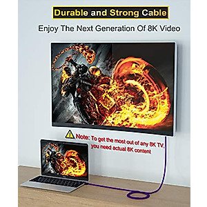 Basesailor 8K 60Hz HDMI Cable 10FT 2 Pack,48Gbps 7680P Ultra High Speed Cord for Apple TV,Roku,Samsung QLED,2.0 2.1,Sony Playstation,PS5,6FT,Xbox One Series X,eARC HDR HDCP 2.2 2.3,4K 120Hz 144Hz