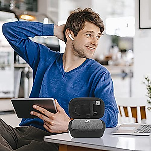 Elonbo Hard Carrying Case for Sennheiser Momentum True Wireless 3/2 / 1 Bluetooth in-Ear Headphones Consumer Audio Noise Cancellation Earbuds, Extra Interior Mesh Pocket Fits Charging Cables, Black