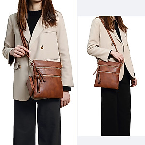 SunForMorning Crossbody Bags for Women Lightweight Handbags Shoulder Bag Purses (Brown)