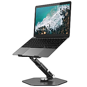SENXILLER Laptop Stand for Desk, Laptop Stand Adjustable Height up to 19 inch, Swivel Laptop Stand with 360°Rotating, Laptop Riser Computer Stand Compatible with MacBook and All Laptops