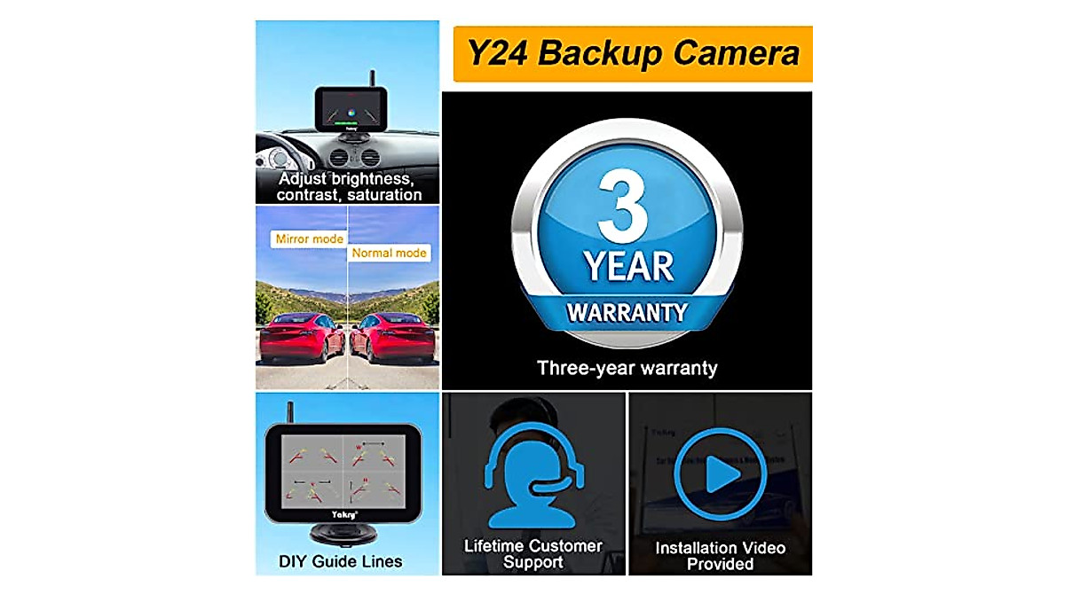 Yakry Wireless Backup Camera 1080P for RV Truck Car
