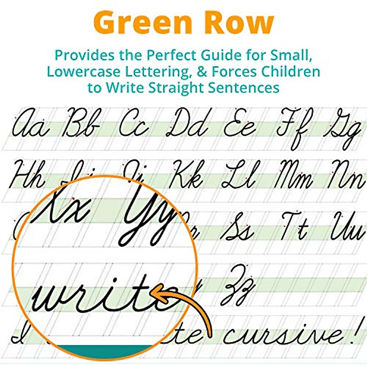 Channie's Visual Cursive Notebook 120Pages Easy to learn Practice Cursive Size 8.5” x 11”