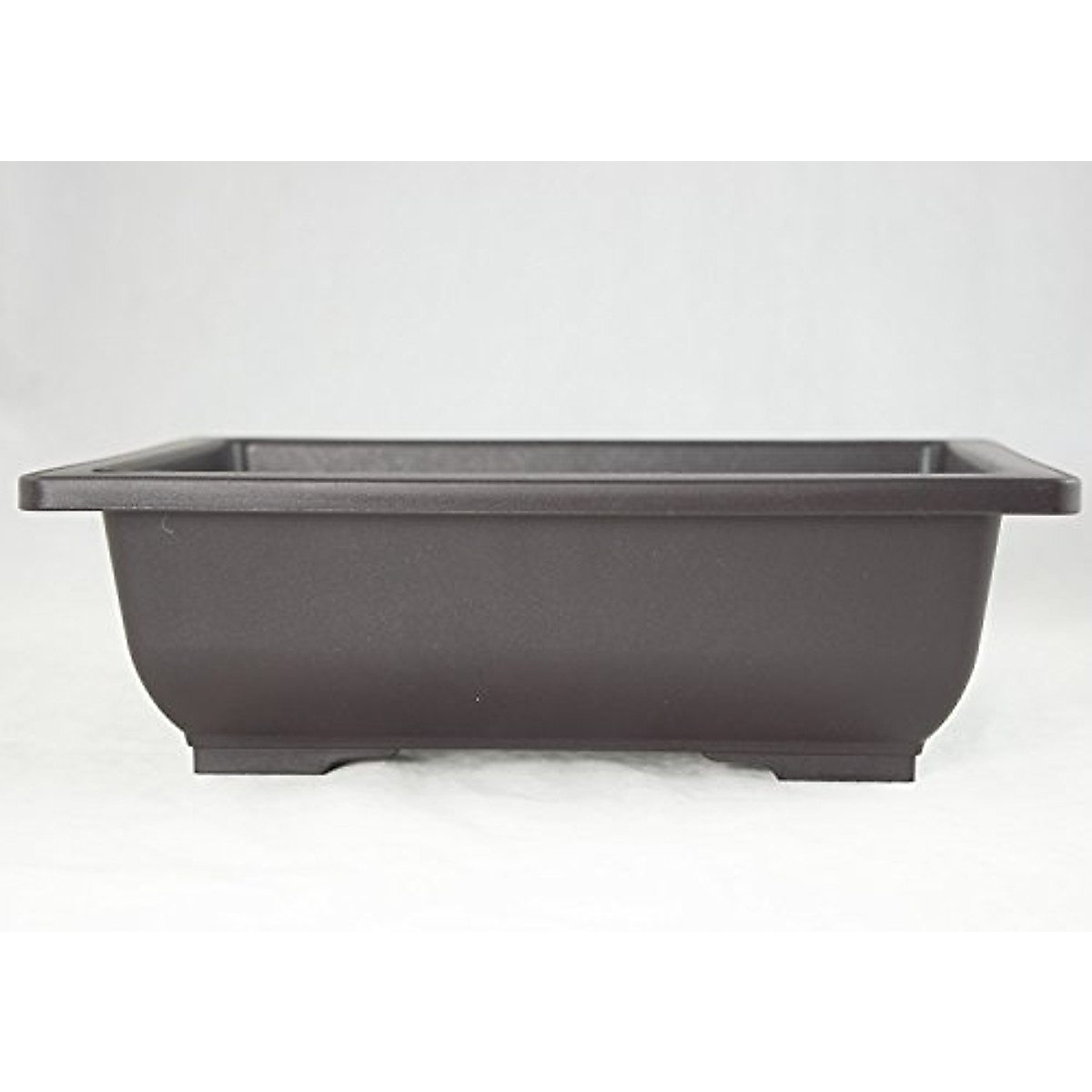 Rectangular Plastic Bonsai Training Pot, Cactus & Succulent Planter + Tray 10"x 7.5"x 3" - Dark Brown