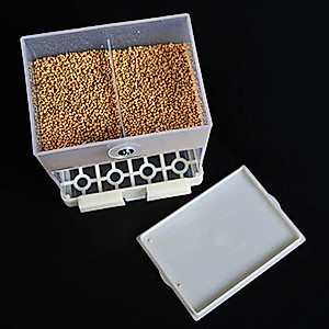 TEHAUX No-Mess Automatic Bird Feeder,Parrot Integrated Automatic Feeder- Parrot Feeder Cage Accessories Supplies for Parakeet Canary Cockatiel Finch