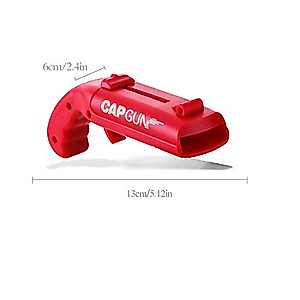 Beer-Cap-Gun,Funny Launcher Shooter Bottle Opener for Creative Drinking Game,Family Party,Bar Drinking,Outdoor Barbecue,Plastic (Black&Red)