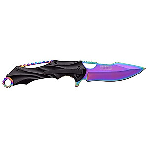 Tac Force Linerlock Assisted Opening Rainbow,Black