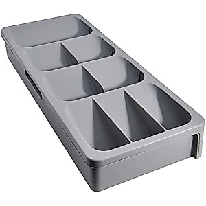 QNPQYX Kitchen Drawer Organizer Tray,Silverware Organizer Storage Tray,DrawerStore Compact Cutlery Expandable Organizer for Kitchen Drawer Holding Flatware Spoons Forks