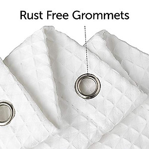 Creative Scents Fabric White Shower Curtain for Bathroom - Spa, Hotel Luxury Matt Waffle Weave Square Design, Water Repellent, 230 GSM Weighty Cloth, 72" x 72" for Decorative Bathroom Curtains